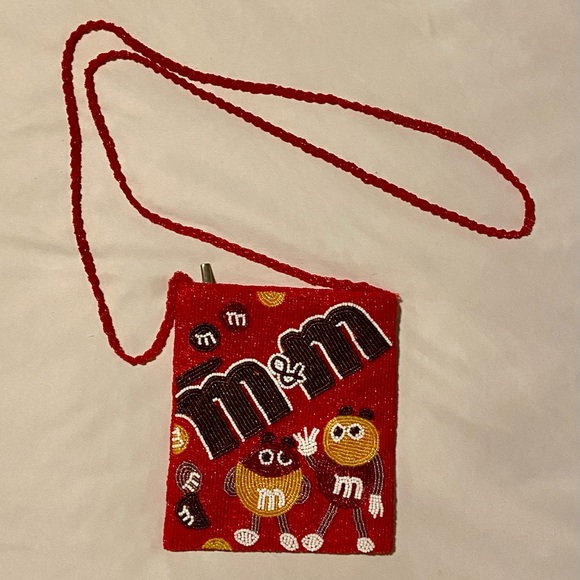 Bags | Mms Beaded Crossbody Purse Fully Beaded In Red With Red Satin ...